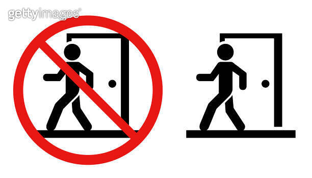 Prohibition and permission to going out sign (1217713856) 일러스트, 무료 일러스트 ...