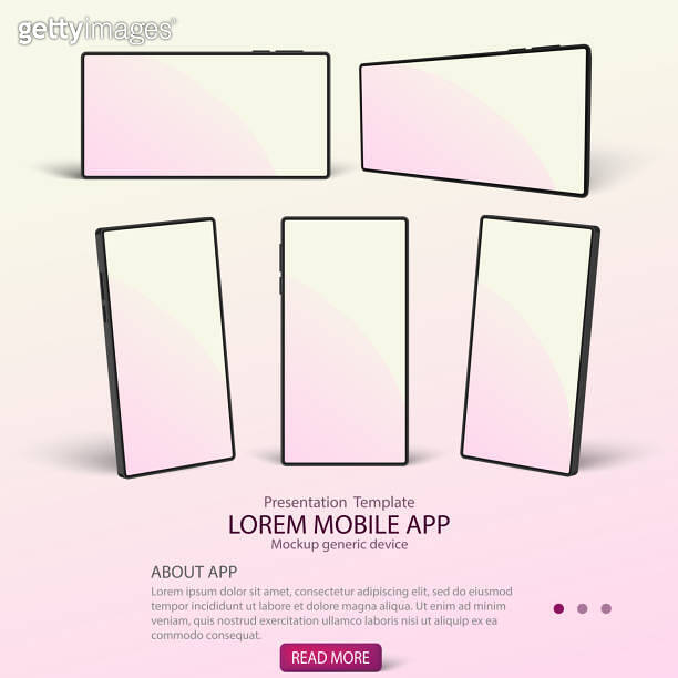 Smart phone template presentation of interface. Vector 이미지 (1263441907 ...