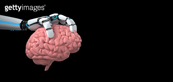 Humanoid Robot Hand Human Brain 이미지 (1257157766) - 게티이미지뱅크