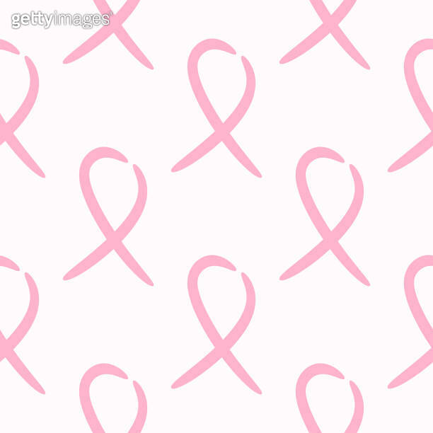 Seamless pattern with repeating pink ribbon. Simple vector illustration ...