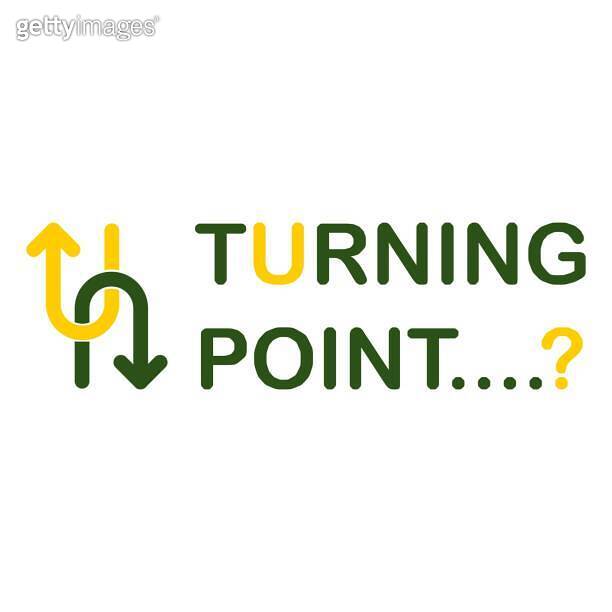 Concept of a turning point sign and text design. 이미지 (1229223900) - 게티이미지뱅크