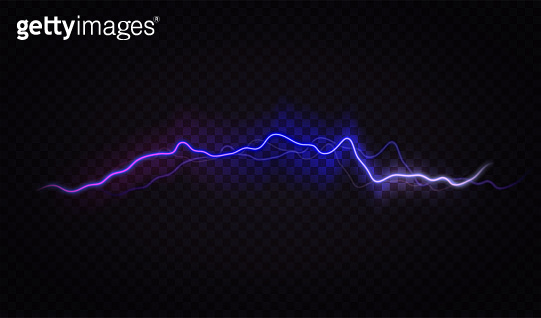 Lightning flash effect. Realistic electric lightning, abstract ...