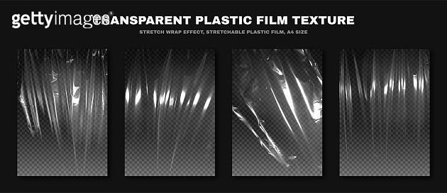 Transparent plastic film texture, stretchable polyethylene film, A4 ...