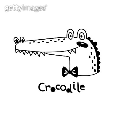 Avatar cute face crocodile portrait. Vector illustration in cartoon ...