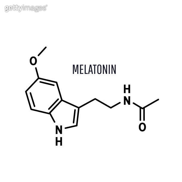 Melatonin structural chemical formula on white background (1270658490 ...