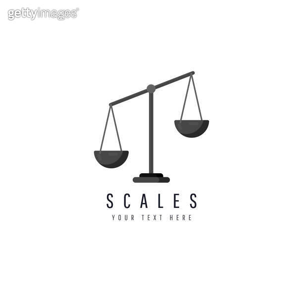Scales logo icon isolated on white bacground. Law balance symbol ...