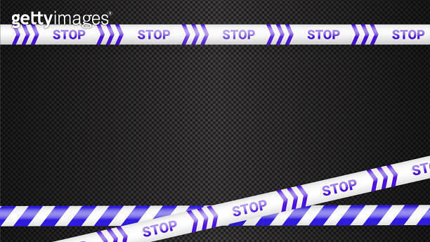 Police tape, crime danger line. Caution police lines isolated. Warning ...