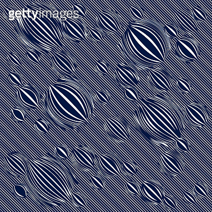 Abstract lines seamless pattern with optical illusion, vector ...