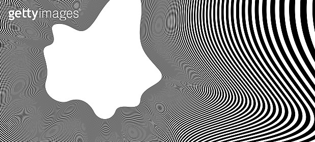 Abstract vector 3D lines background, black and white curves linear ...