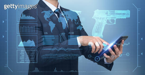 GUI (Graphical User Interface) concept. Businessman Finance and Economy ...