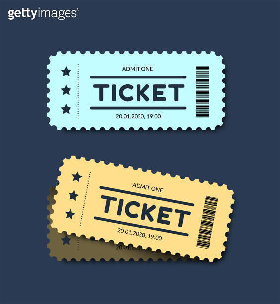 Ticket Icon on dark blue background with cut borders 이미지 (1249553783 ...