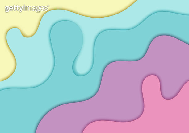 Abstract Pastels Color Paper Cut Style Background Realistic 3d Layered