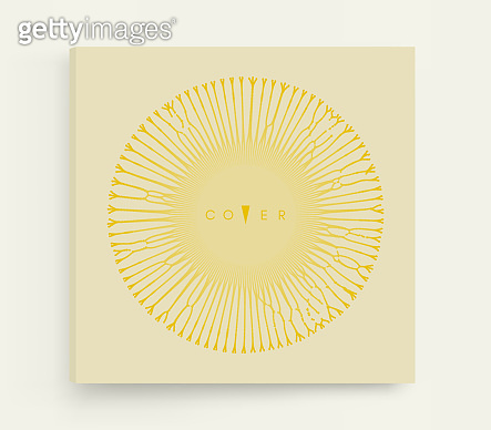 Array with dynamic particles of small particles in circle. Modern ...