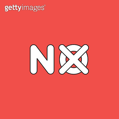 Vector illustration icon concept of no word with x mark. (1212347749 ...