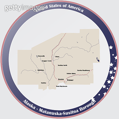 Map of Matanuska-Susitna Borough in Alaska (1256697984) 일러스트, 무료 일러스트 ...