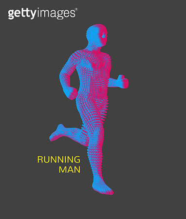 Running man or marathon runner. 3D human body model. Design for sport ...