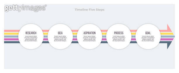 Business infographics. Timeline with 5 steps, options, sections. Vector ...