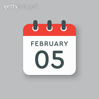 Icon day date 5 February, template calendar page 이미지 (1283777668) - 게티이미지뱅크
