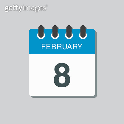 Icon day date 8 February, template calendar page (1284134279) 일러스트, 무료 ...