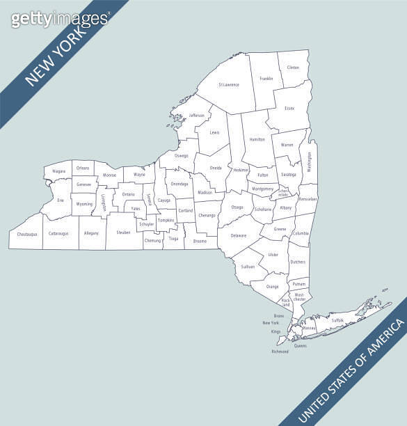 County map of New York 이미지 (1220007380) - 게티이미지뱅크