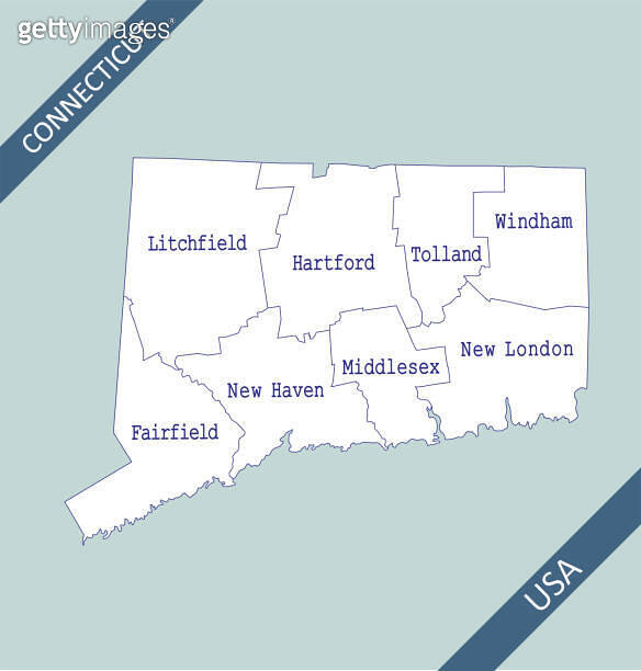 County map of Connecticut 이미지 (1263417937) - 게티이미지뱅크