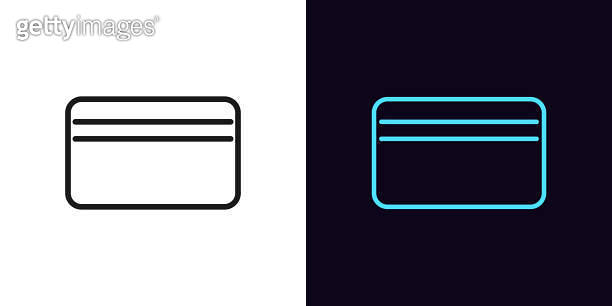 Outline bank card icon. Linear credit card sign with editable stroke ...