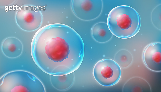 Cells under a microscope. Research of stem cells. Cellular Therapy ...