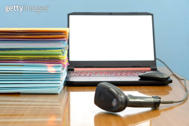 Using scanner machine for convert document to digital data storing into ...