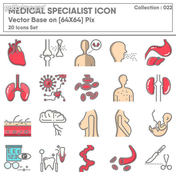 Medical Specialist Doctor and Health Care Icons Set, Medicine Hospital ...