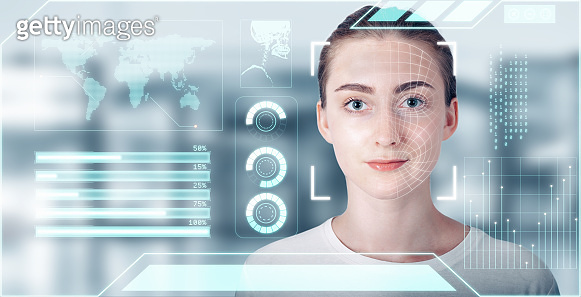 Futuristic Artificial Intelligence Biometric Facial Recognition ...