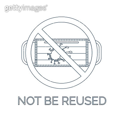 Ban medical mask reuse for protection for healthcare design. Dirty ...