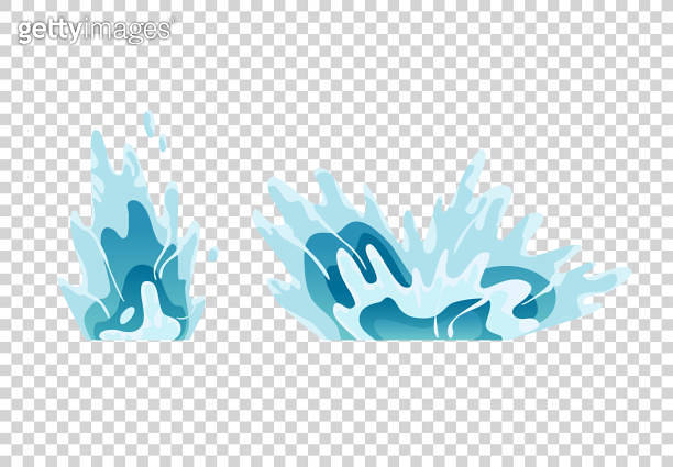 Water splash animation. Shock waves on transparent background. Spray ...