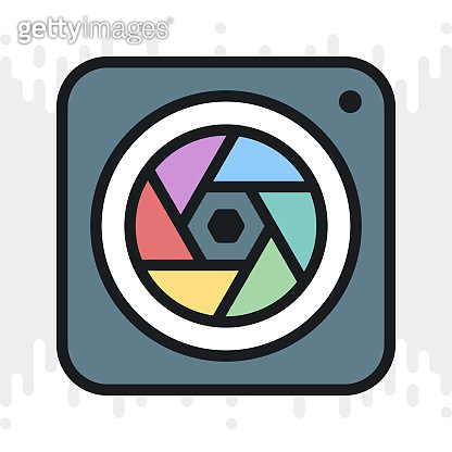 Camera app icon for smartphone, tablet, laptop or other smart device ...