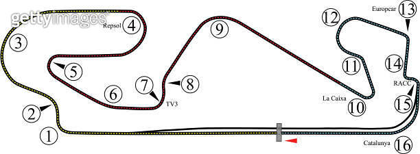 Race track map layout for Circuit de Barcelona-Catalunya (1289615536 ...