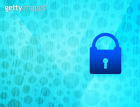 Padlock icon shiny bubble abstract cyan blue background wet aqua ...