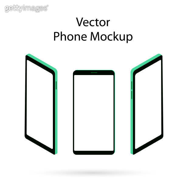 Smartphone vector mockup set with blank screen. Isolated mobile phone ...