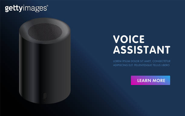 Smart Voice Assistant Personal sound recognition system. Vector concept ...