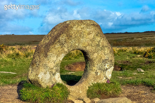 Men-an-Tol known as Men an Toll or Crick Stone - small formation of ...