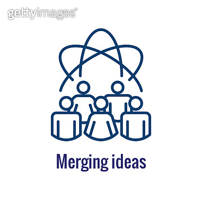 Companies merging together, one buying out the other - icons ...