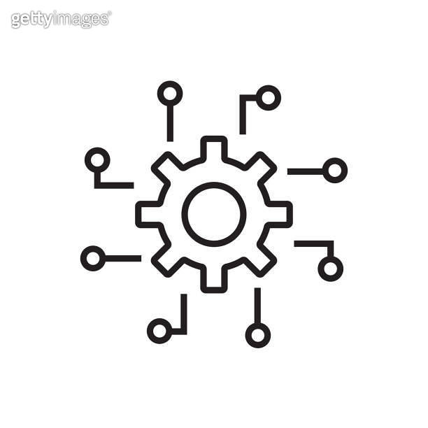 Automated system line icon vector for graphic design, logo, web site ...