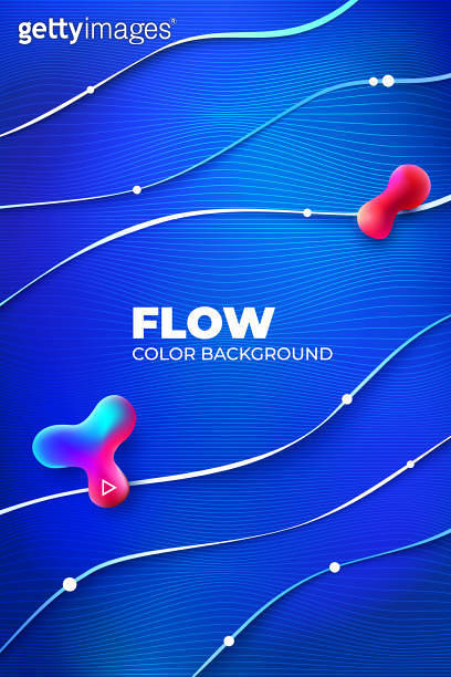 Liquid line color background design. Blue Fluid gradient shapes ...