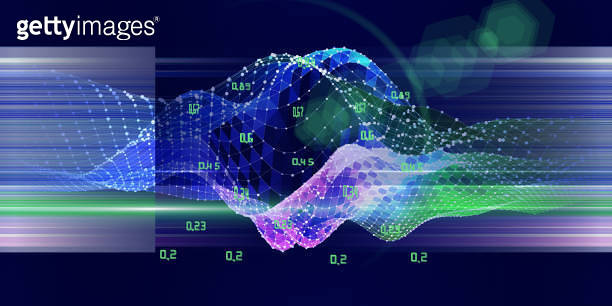 Abstract visualization analyze polygonale algorithm artificial intelligence data. Quantum ...
