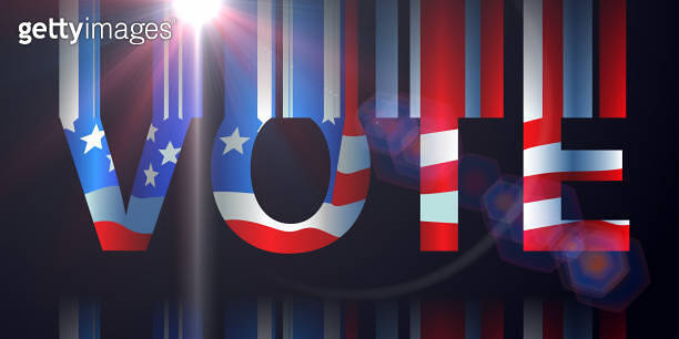 American vote background . Election day voting concept with blue, red ...