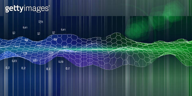 3D illustration abstract hexagon grid technology background. Artificial intelligence. Algorithms ...