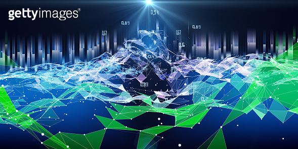 Abstract Polygonal Artificial Intelligence Data Big Data Analytics Algorithms Banner For