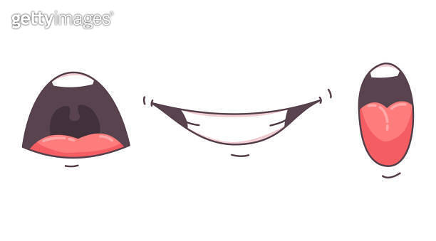 Mouth animation. Funny cartoon mouths set with expression. Cartoon ...