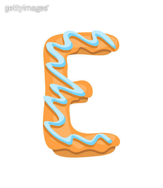 Cartoon cookies font. Vector letter baking in colored glaze. Creative ...