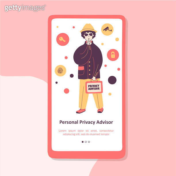 Personal privacy advisor vector mobile app page template 이미지 ...
