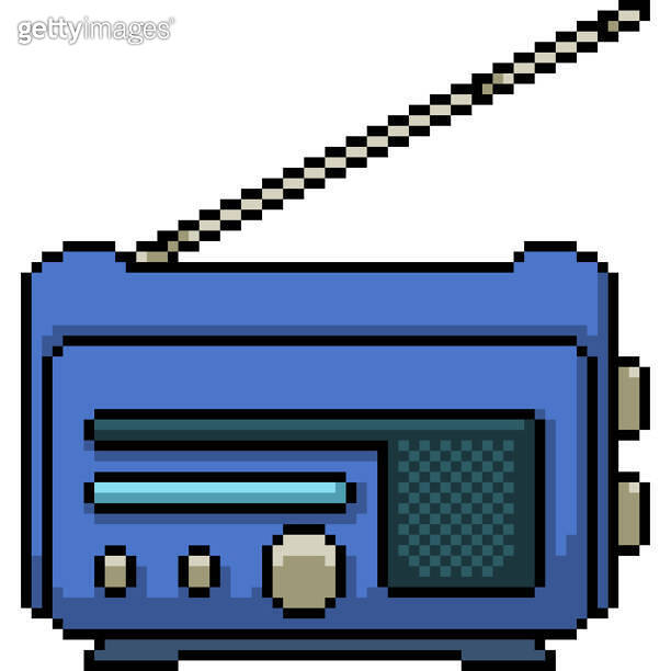 vector pixel art isolated classic radio 이미지 (1218539064) - 게티이미지뱅크