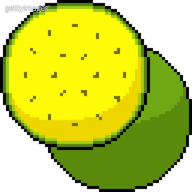 vector pixel art isolated lemon cut (1239370580) 일러스트, 무료 일러스트 - 게티이미지뱅크